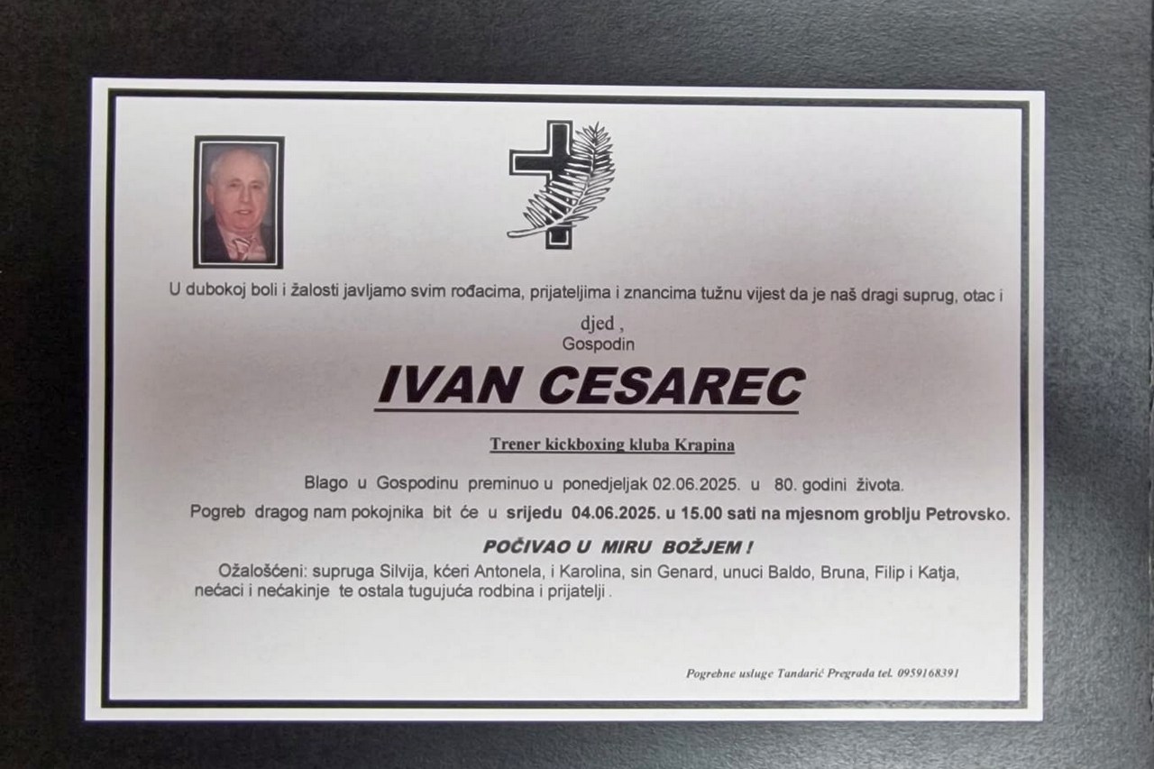 Preminuo Ivan Cesarec, osnivač, predsjednik i dugogodišnji trener ...